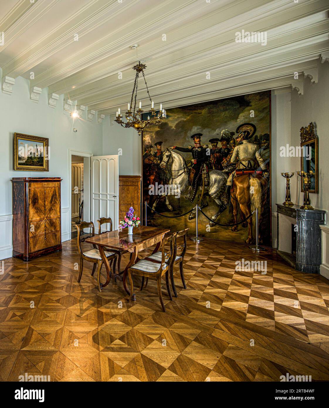 Sooneck Castle, dining room in the main castle, monumental painting ...