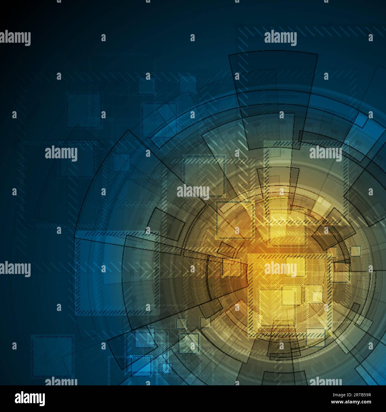 Abstract bright blue yellow futuristic technology background with ...