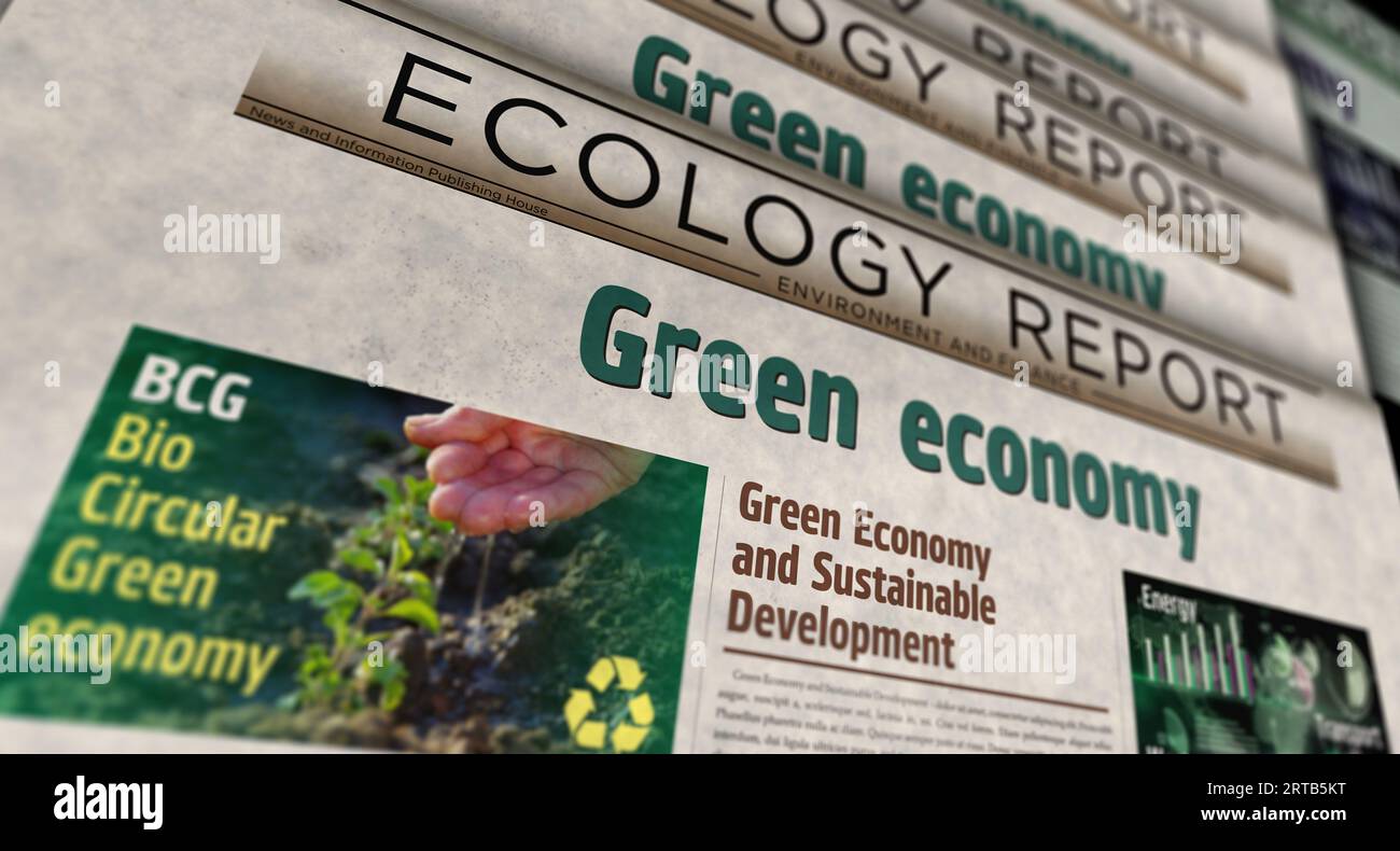 Green economy bio circular and eco friendly economy vintage news and ...