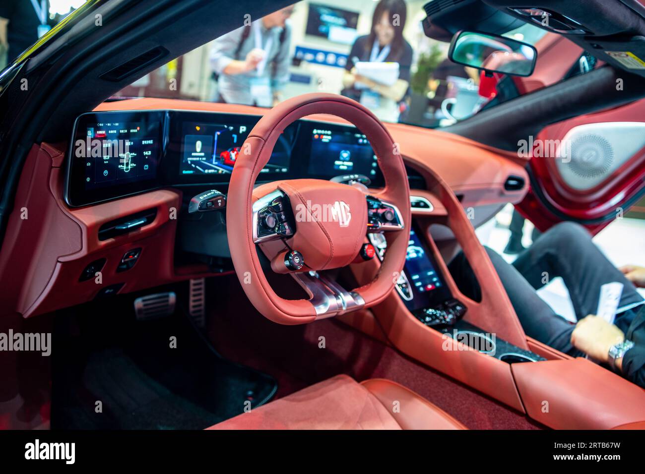 MG Cyberster electric sports car on the MG stand at IAA Mobility 2023 ...