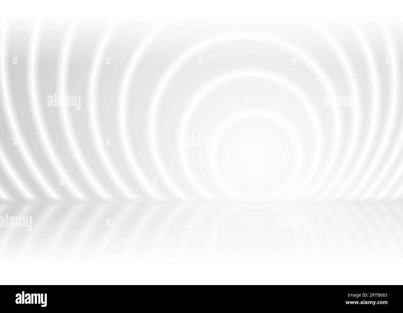 Grey and white smooth circles abstract tech background with reflection ...