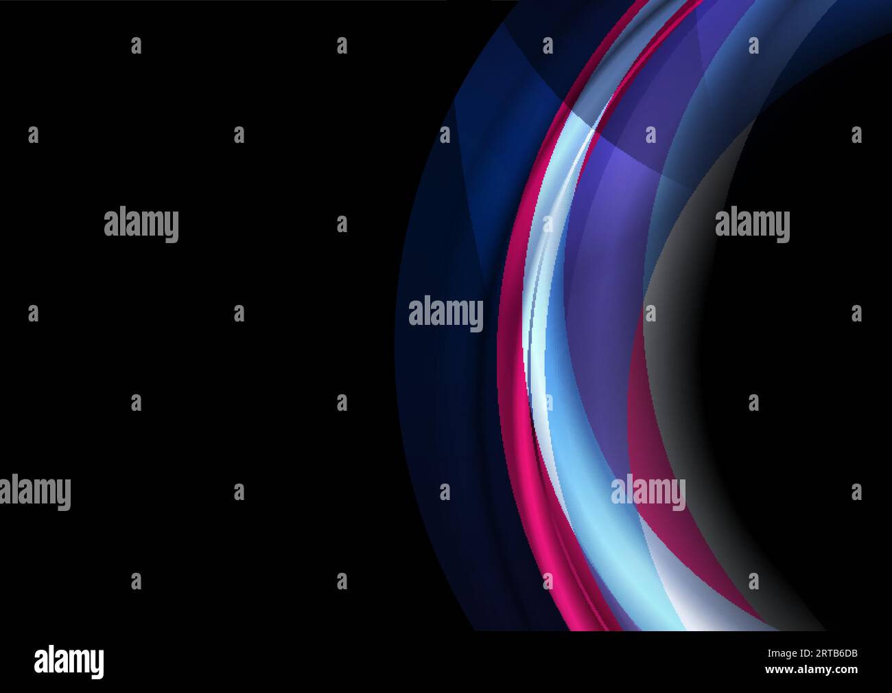 Colorful blue and violet glowing abstract curved waves background ...