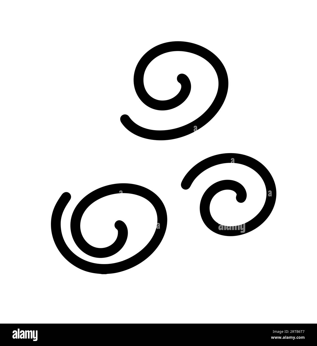 Hand drawn curved line art shape abstract graphic elements. doodle wind ...