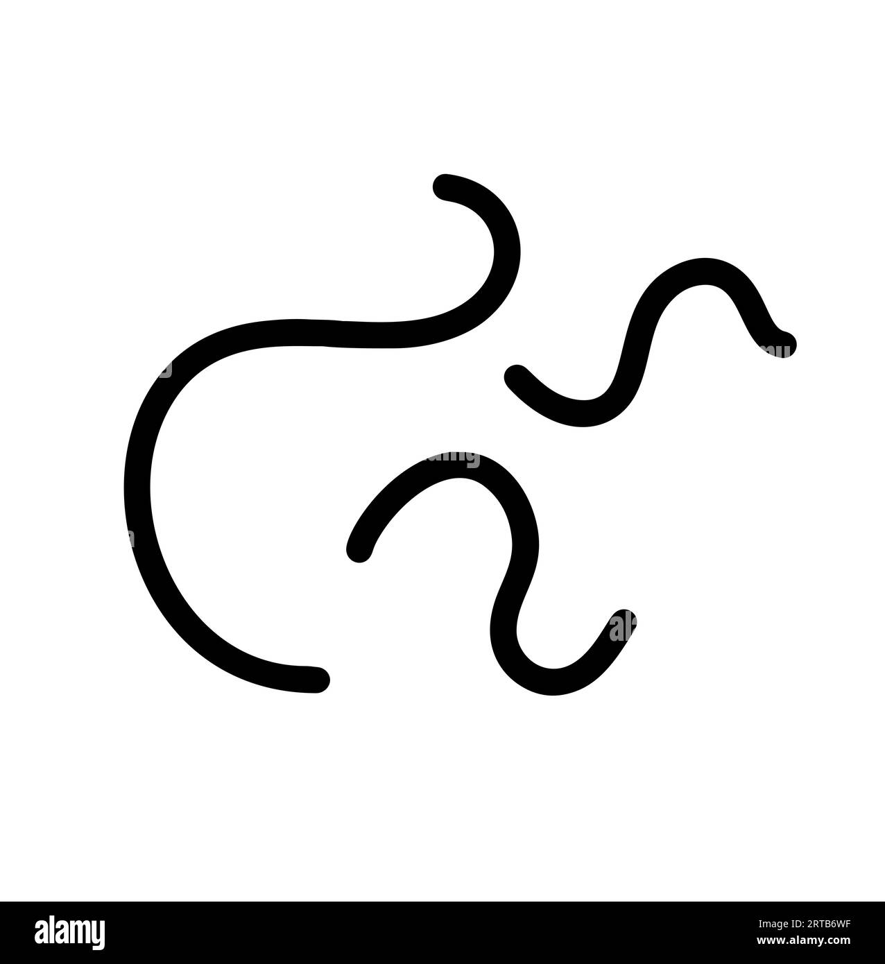 Black hand drawn curved swirled line art abstract set. Scribble curly ...