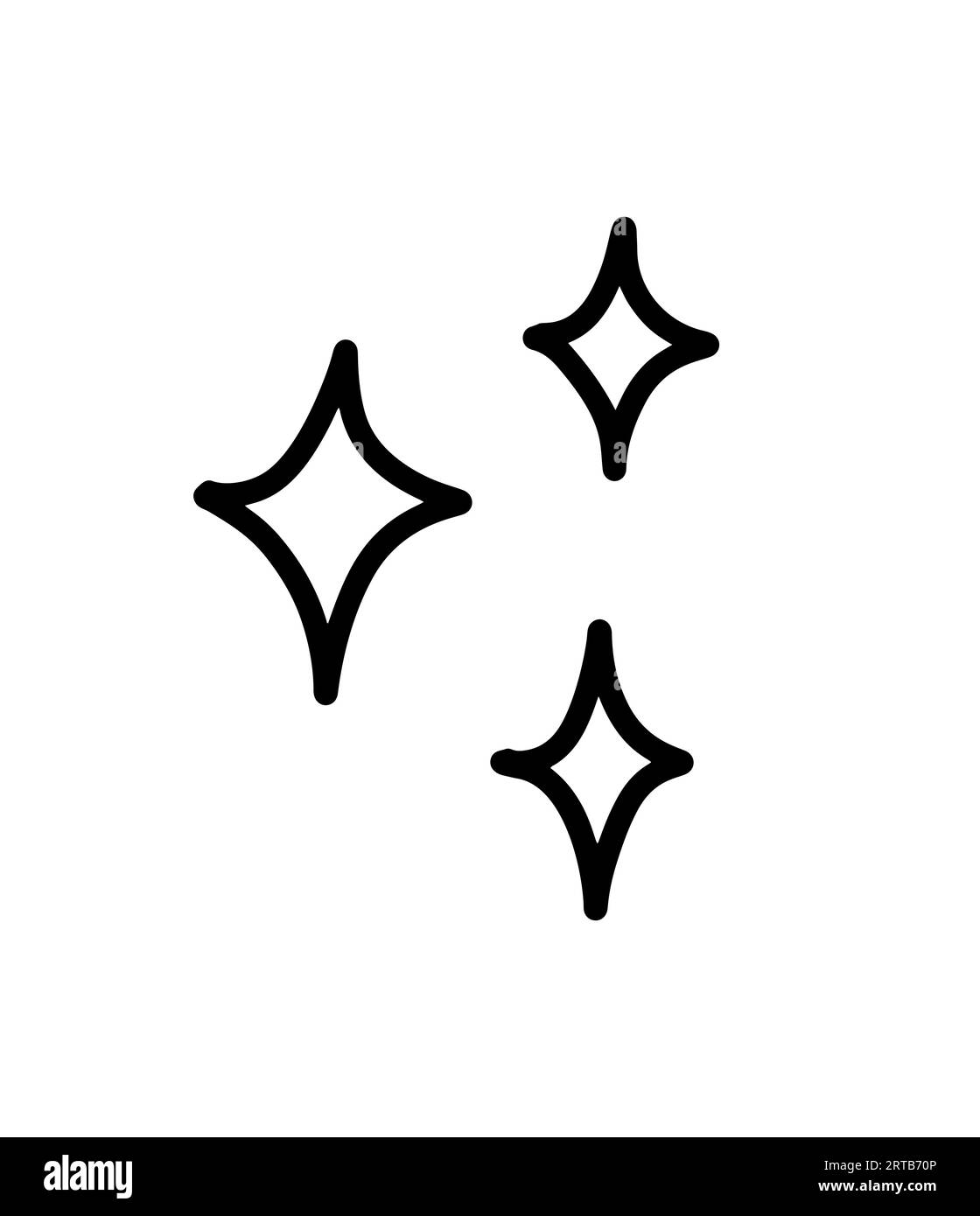 Hand drawn vector doodle style stars, line art abstract graphic ...