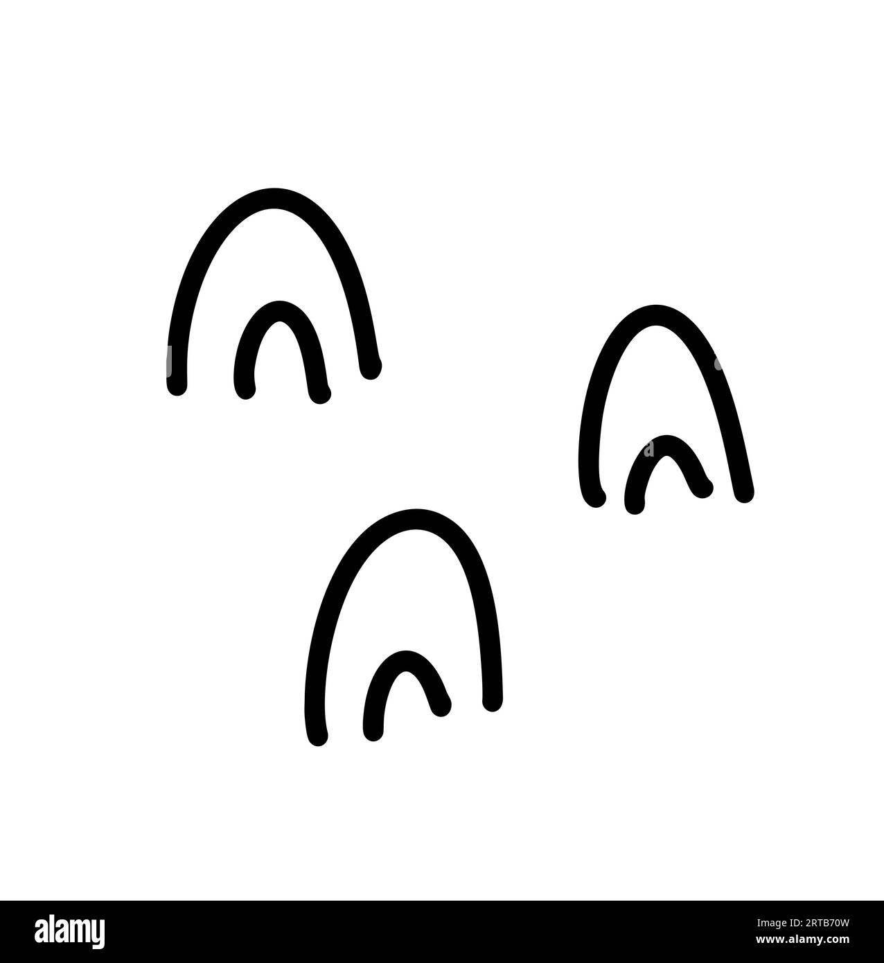 Rainbow abstract hand drawn black icon. Simple scandinavian collection ...