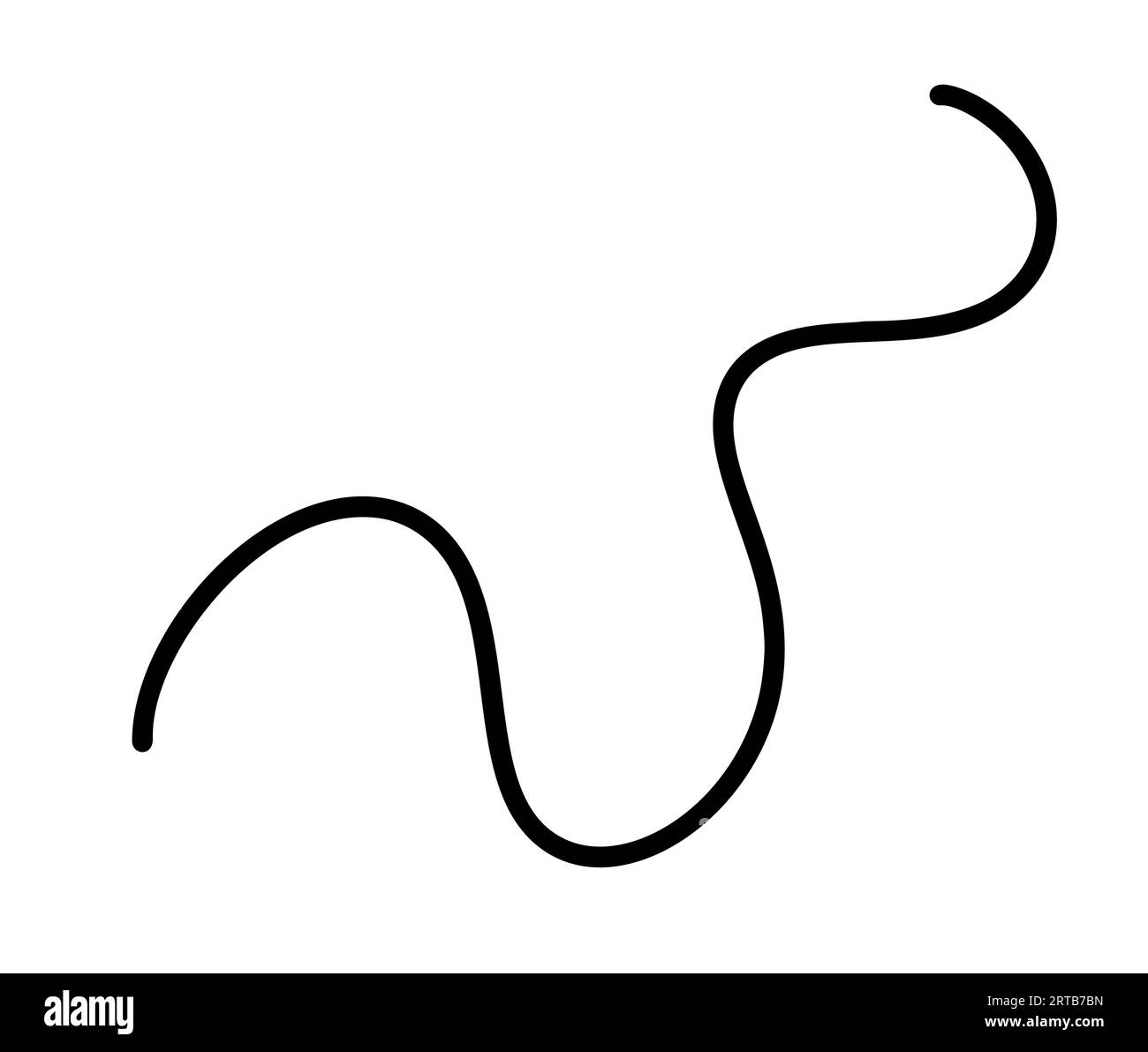 Black hand drawn curved swirled abstract line. Scribble curly brush ...