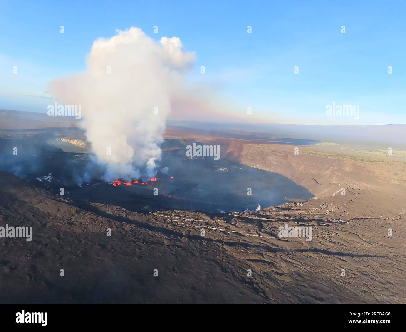 Kilauea, United States. 12th Sep, 2023. An aerial view showing steam ...