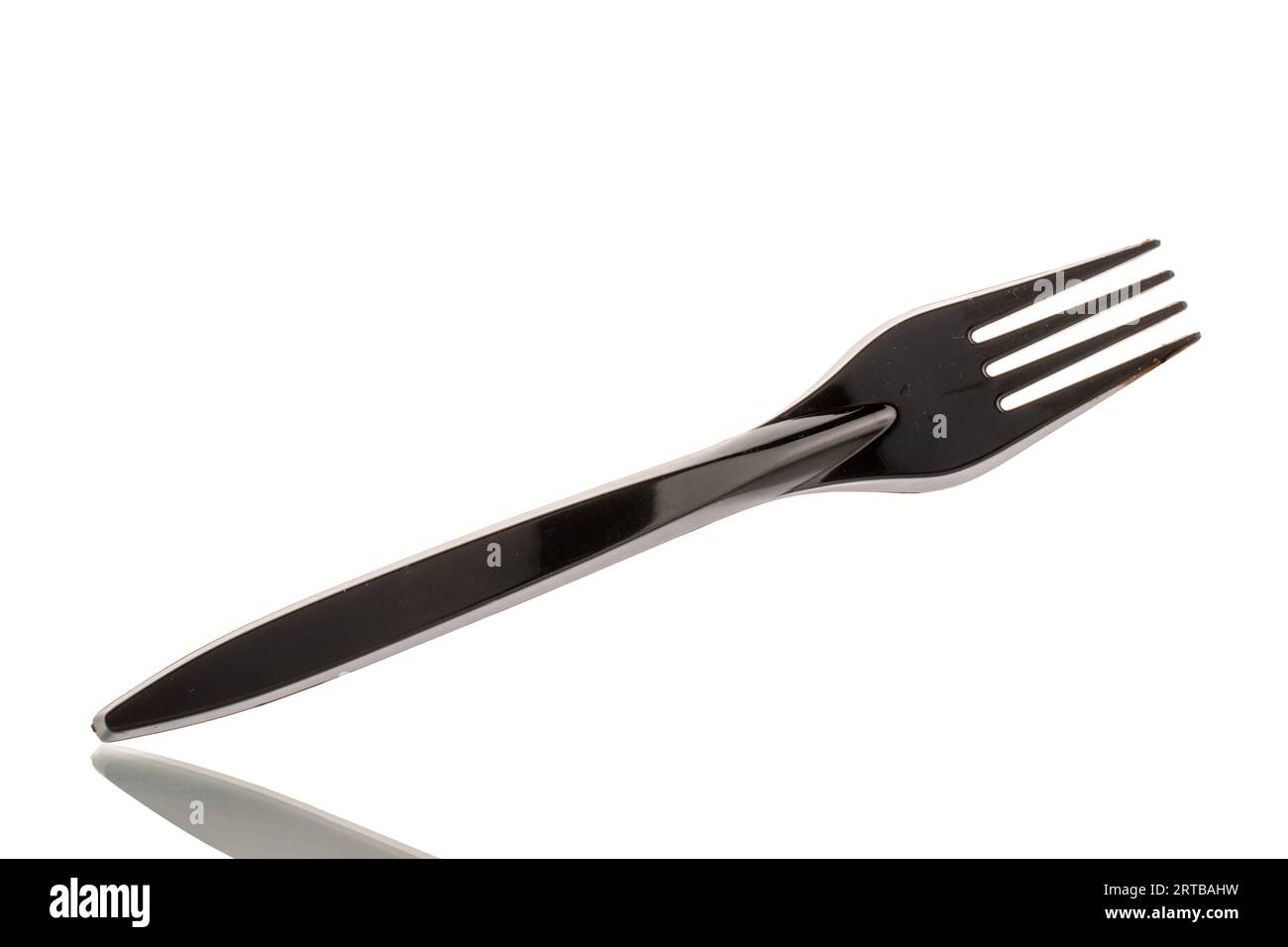 One plastic fork, macro, isolated on white background Stock Photo - Alamy