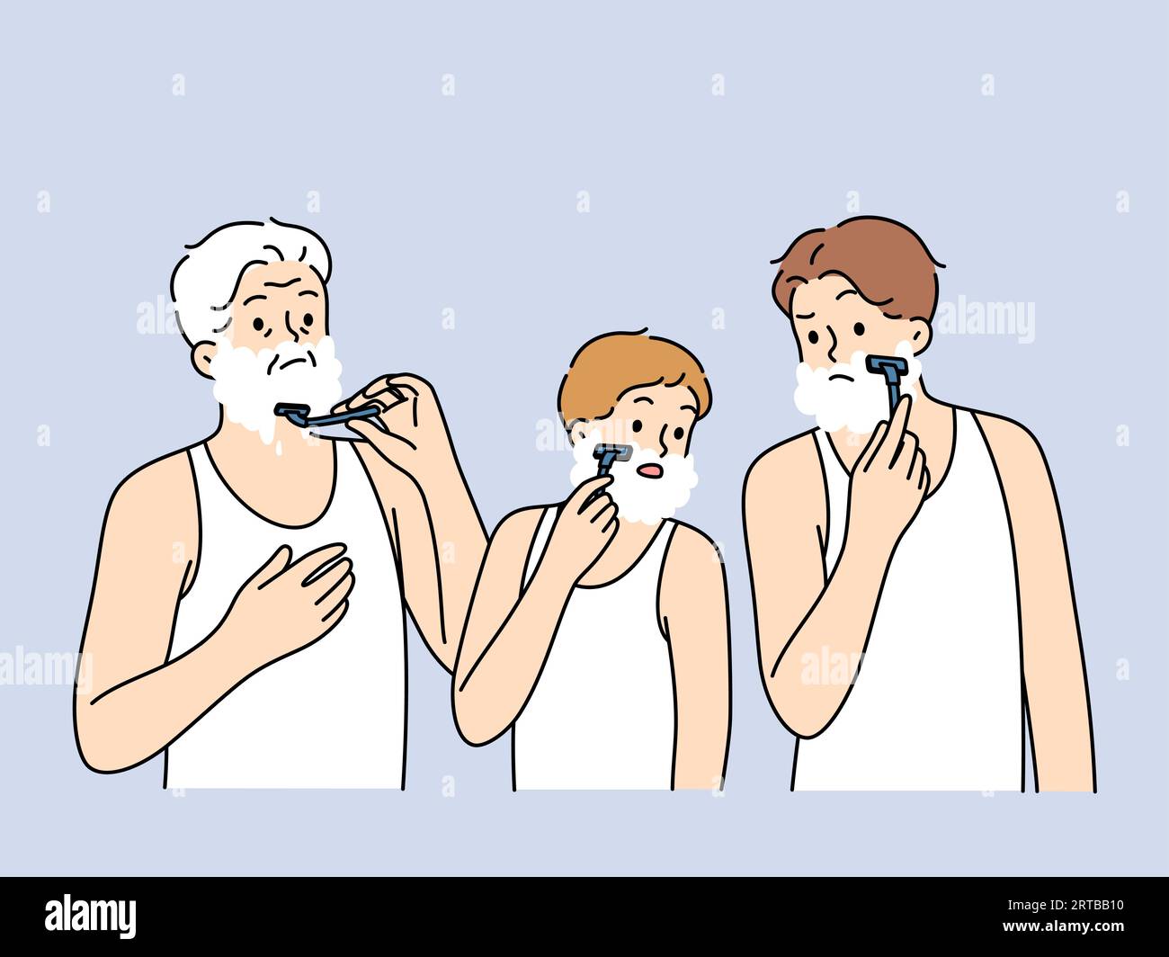 Men different generations shave together, demonstrating continuity of ... Men different generations shave together, demonstrating continuity of ...