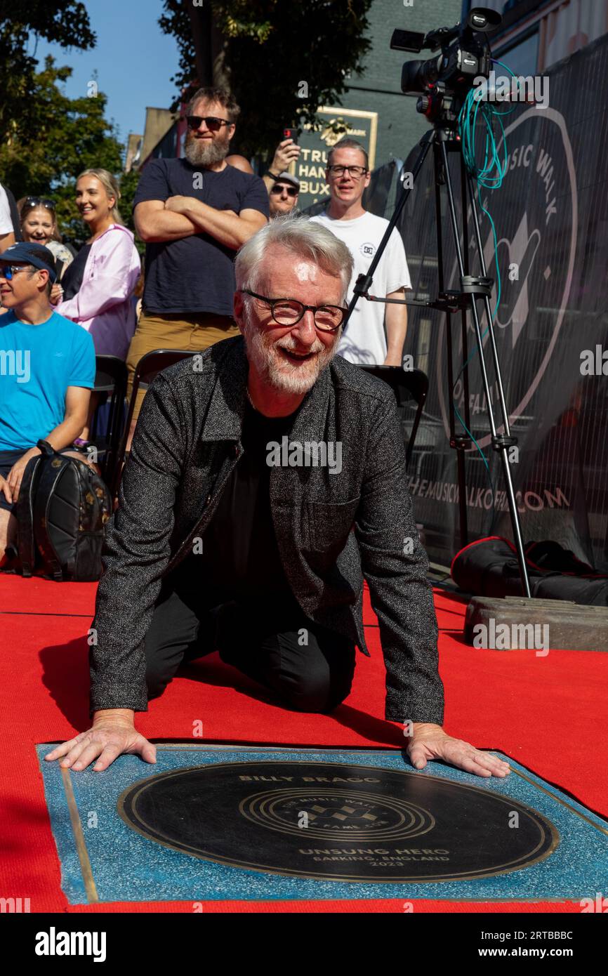 London, UK. 9th September, 2023. Billy Bragg unveils his stone at the ...