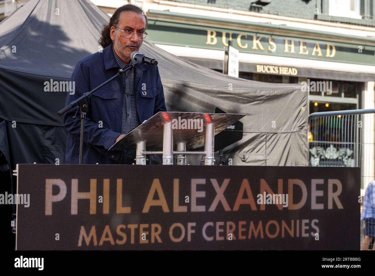 London, UK. 9th September, 2023. Phil Alexander, Master of Ceremonies ...