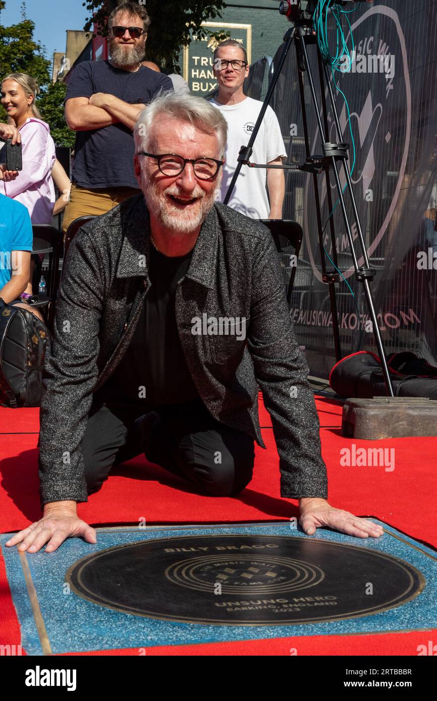 London, UK. 9th September, 2023. Billy Bragg unveils his stone at the ...