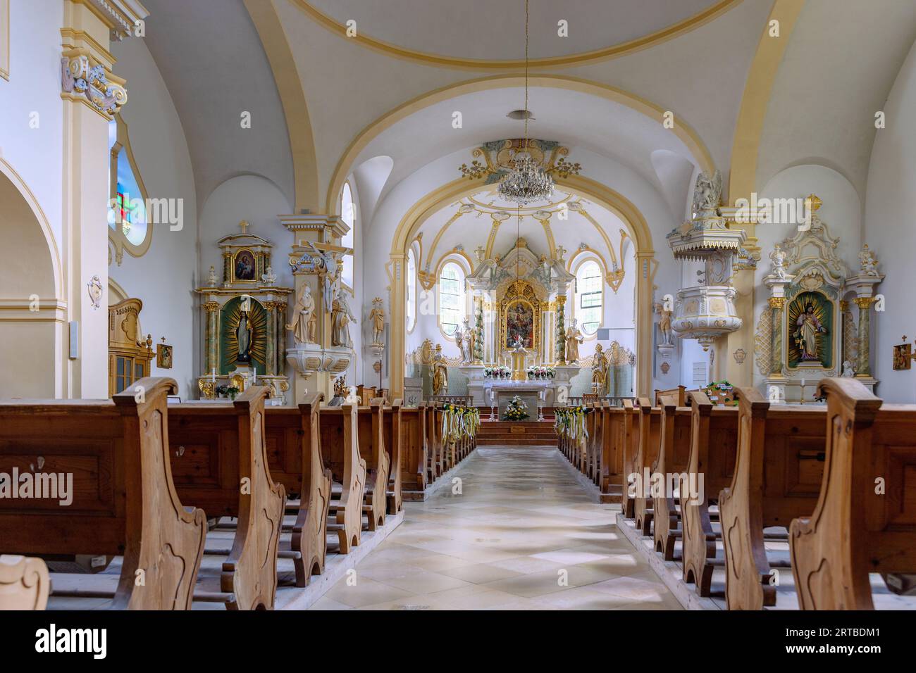 Parish Church of St. Johannes Nepomuk in Bayerisch Eisenstein in the ...