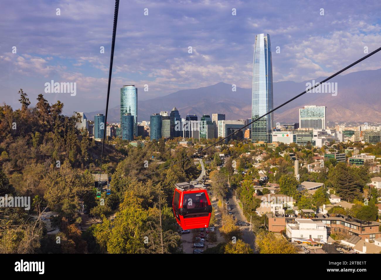 Spectacular view of the Gran Torre Santiago skyscraper as well as the ...