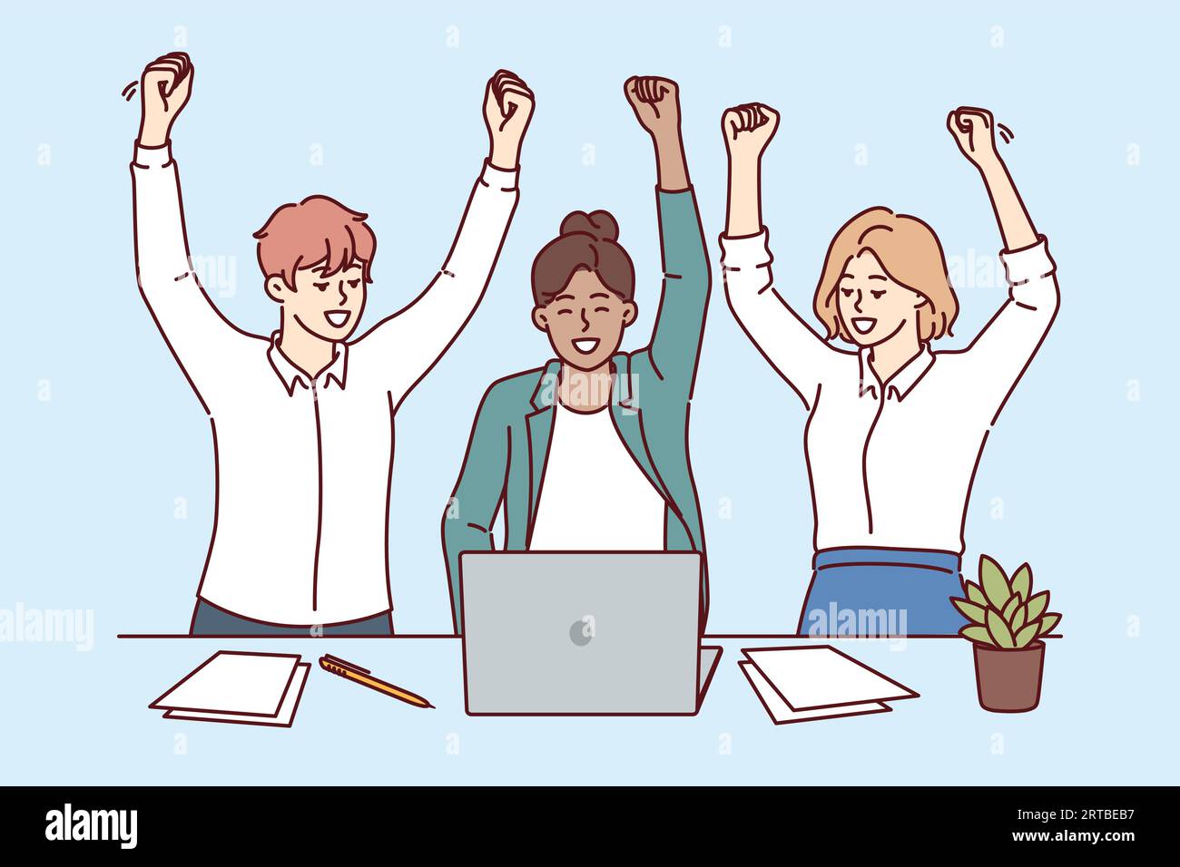 Coworking rejoicing Stock Vector Images - Alamy