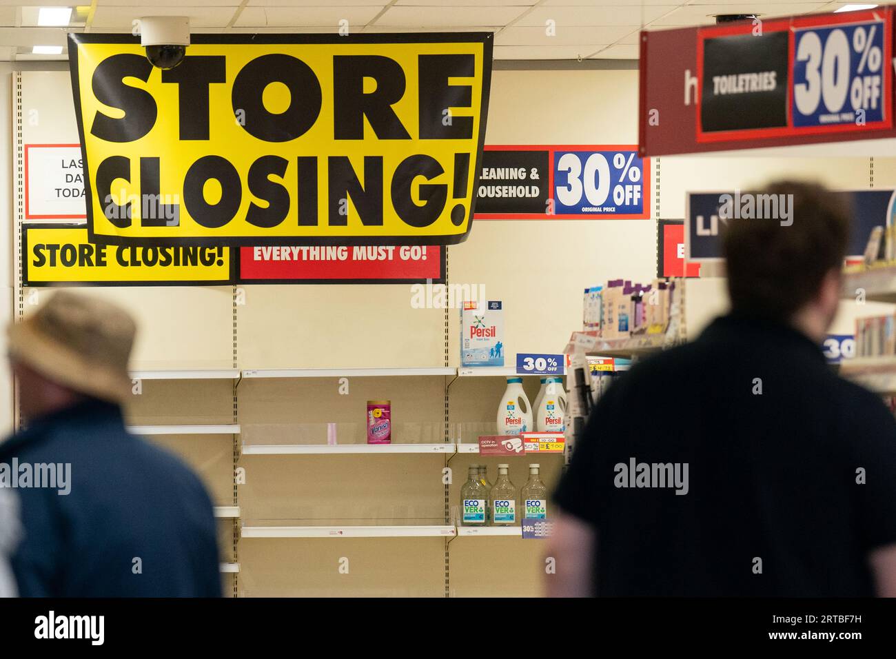 Empty shelves inside Wilko in Brownhills near Walsall, one of the first ...