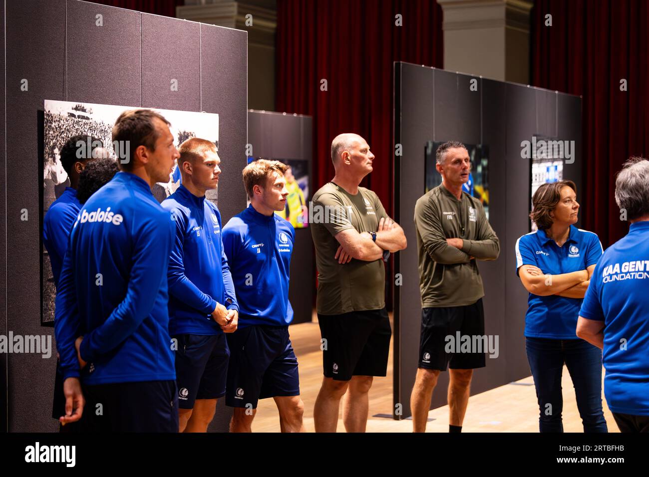 Players and staff of KAA Gent visit a photo exhibition on Belgian ...