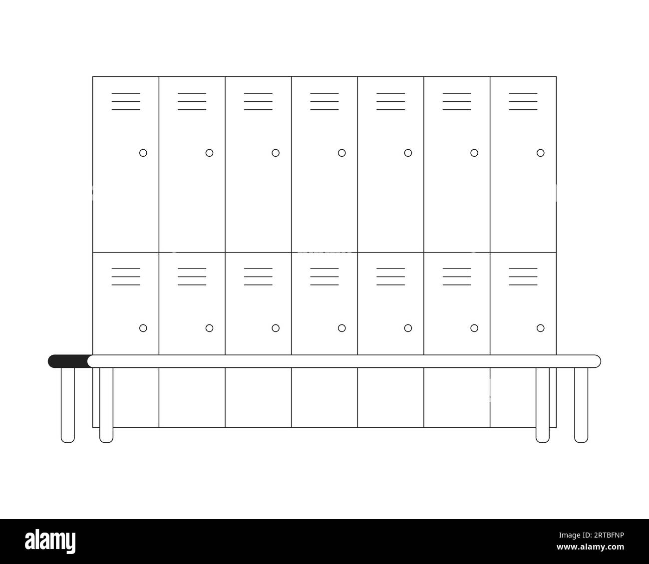 Lockers in changing room monochrome flat vector object Stock Vector ...