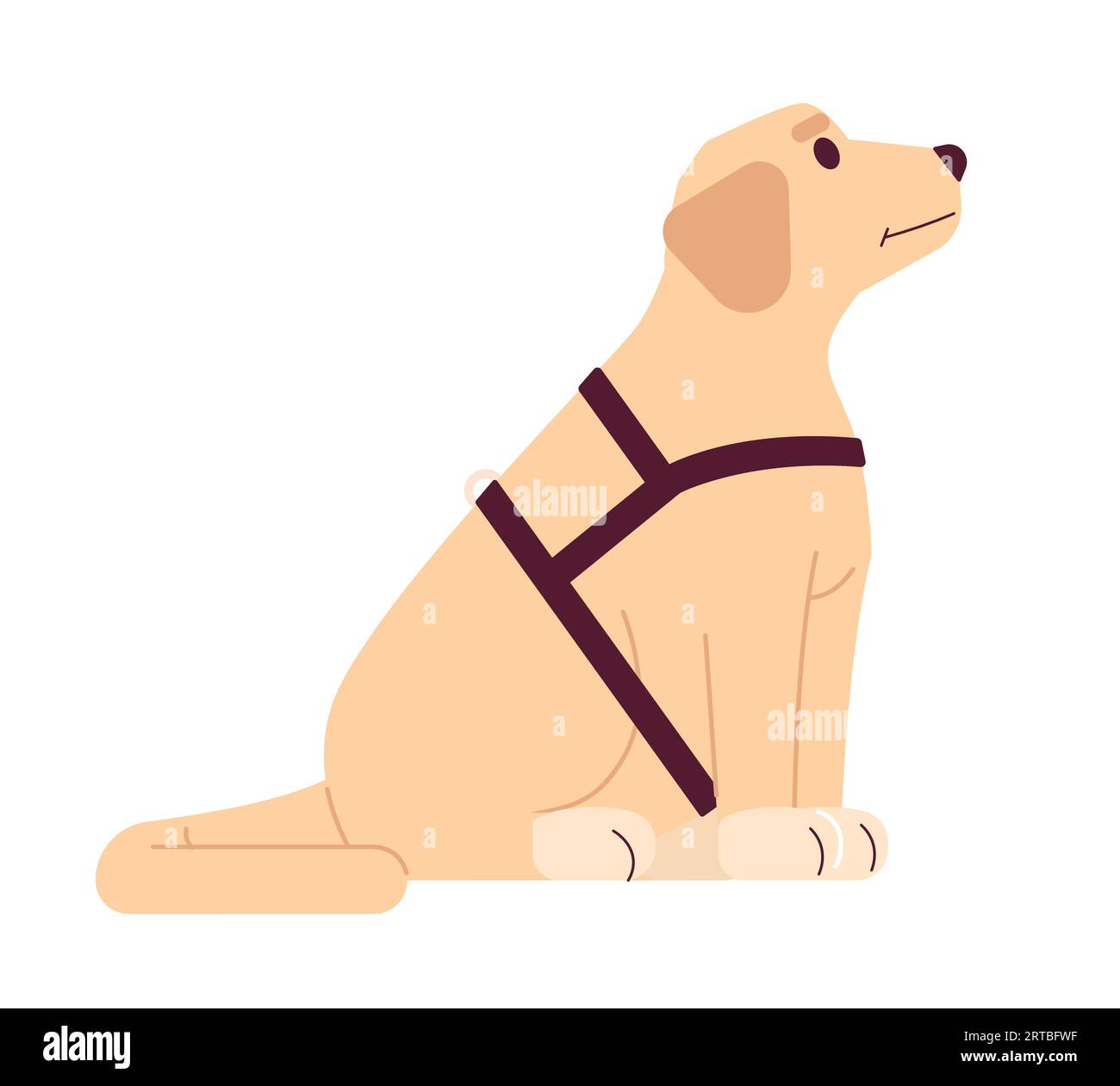 Guide dog labrador 2D cartoon character Stock Vector Image & Art - Alamy