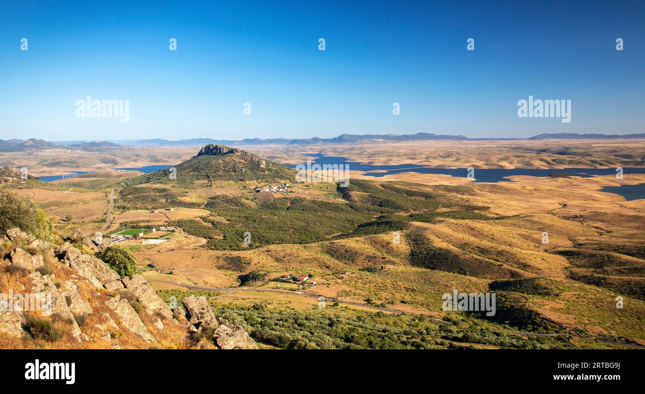Embalse de la Serena, view from the castle, Spain, Extremadura, Puebla ...