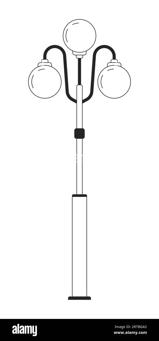 Lamppost streetlamp flat monochrome isolated vector object Stock Vector ...