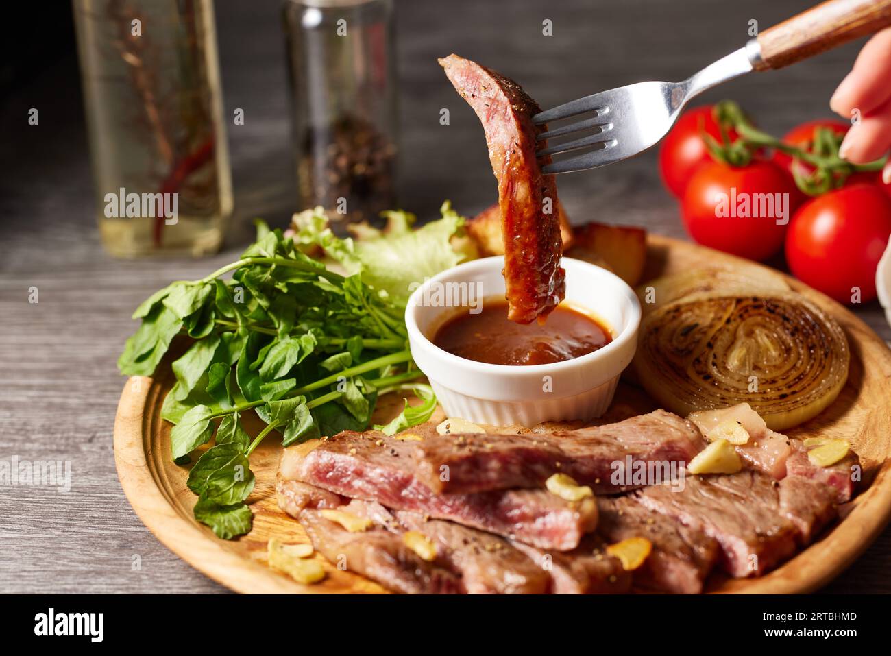 Close up beef steak vegetables hi-res stock photography and images - Alamy
