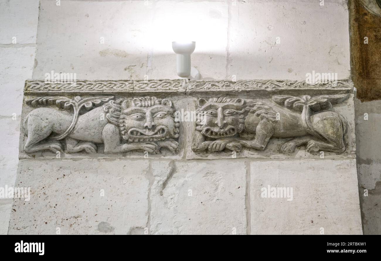 Detail of interior of St Demetrius cathedral in Vladimir, Russia ...