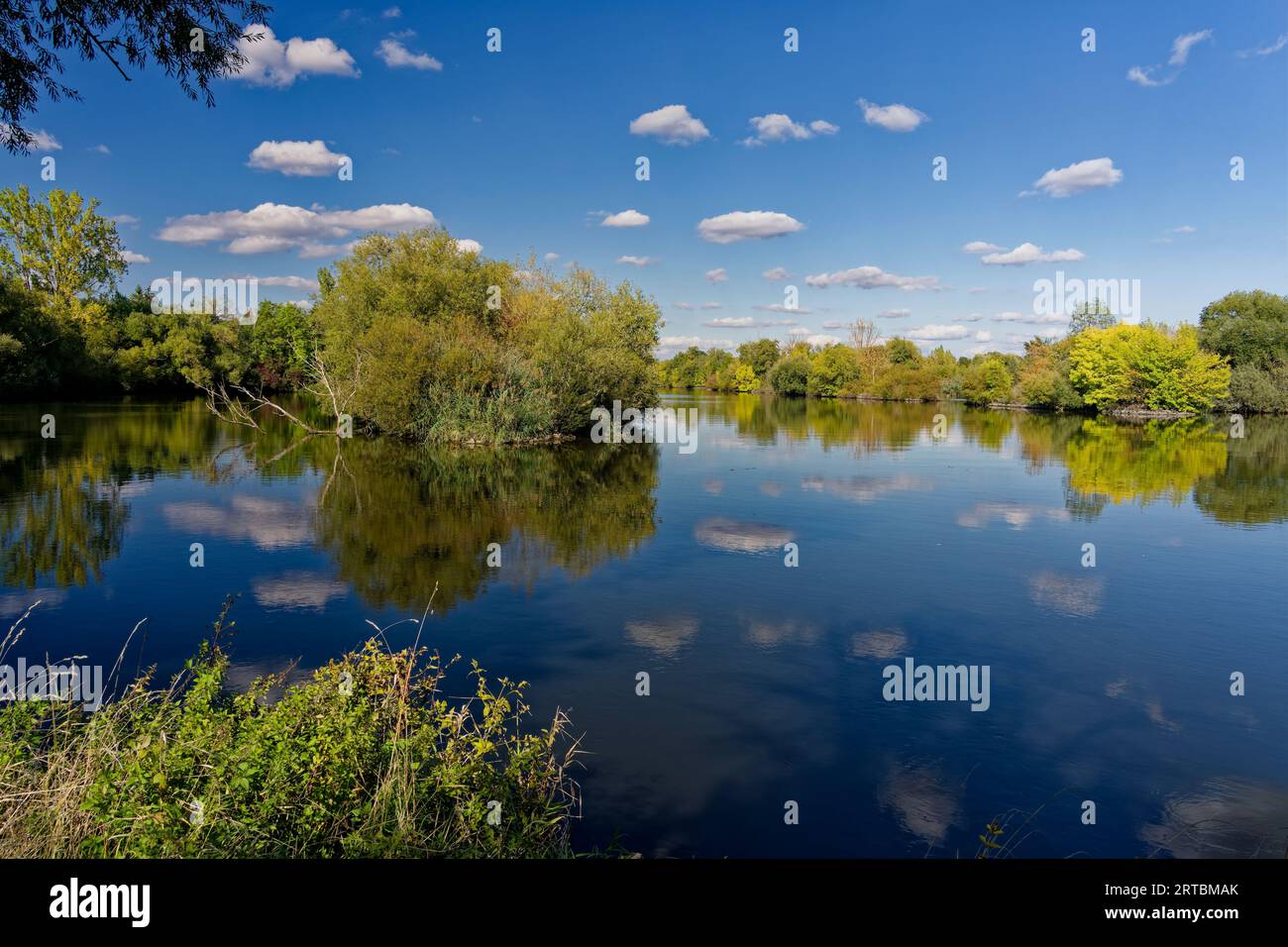 Small lakes on the Main near Sulzfeld am Main, district of Kitzingen ...