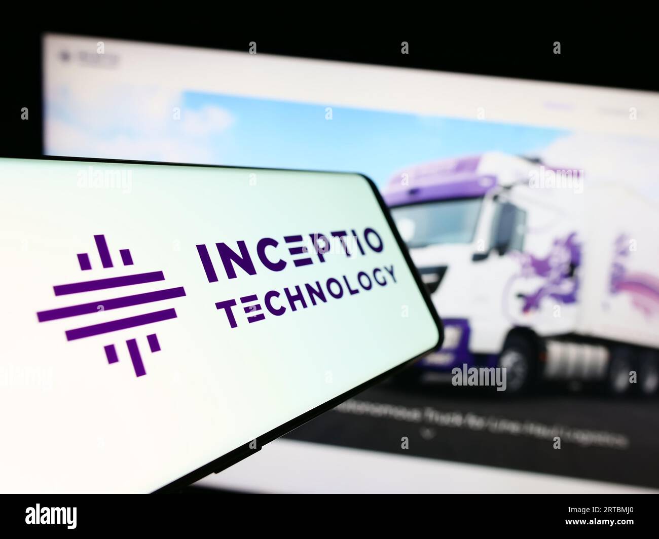 Mobile phone with logo of autonomous vehicle company Inceptio ...