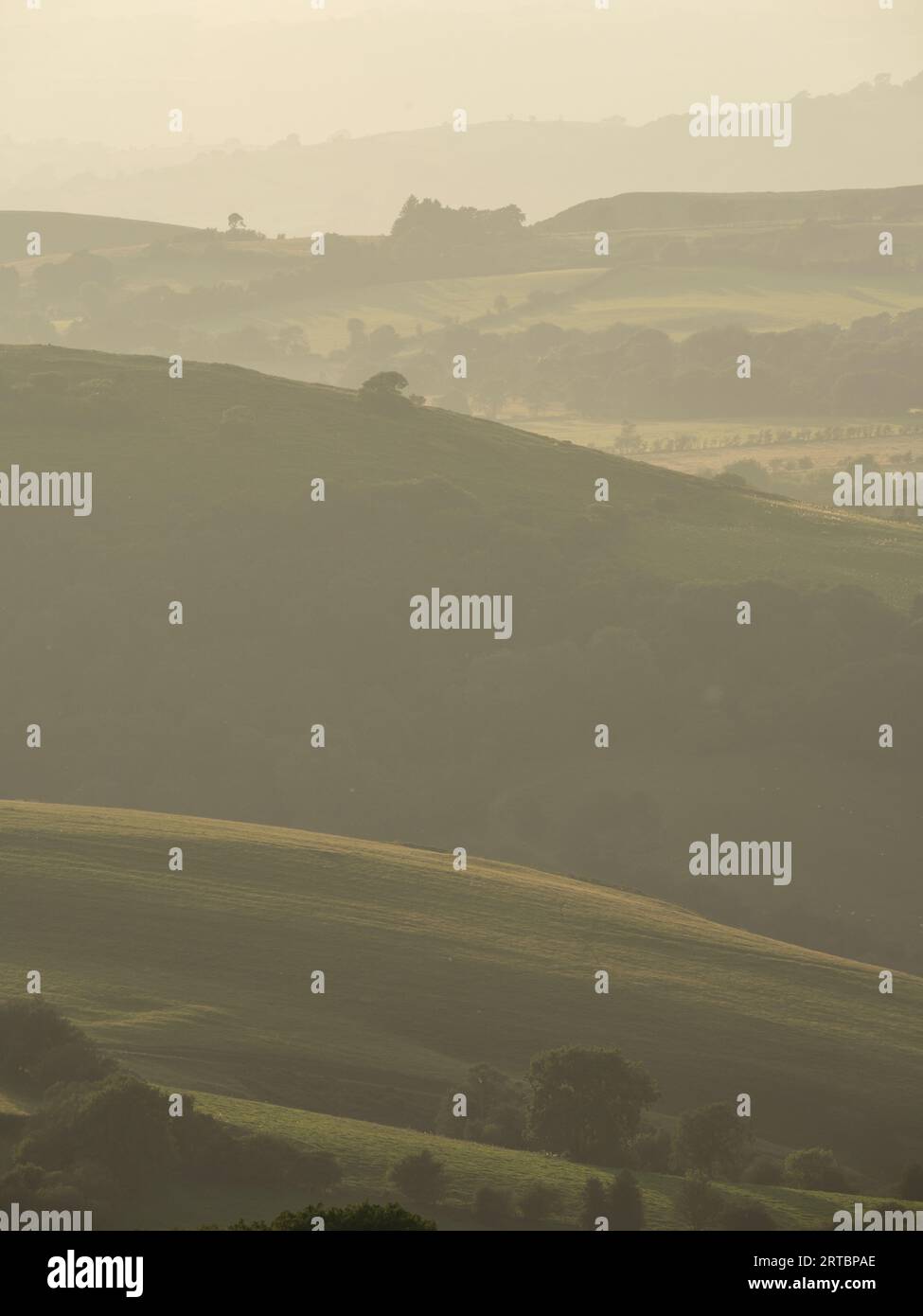 Scenery viewed from Stiperstones, a rocky quartzite ridge in South ...