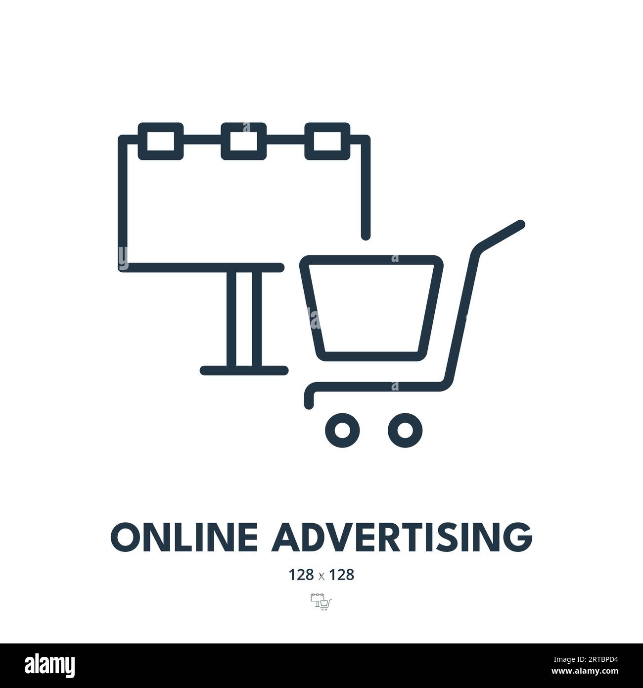 Online Advertising Icon. Advertisement, Digital, Shopping. Editable ...