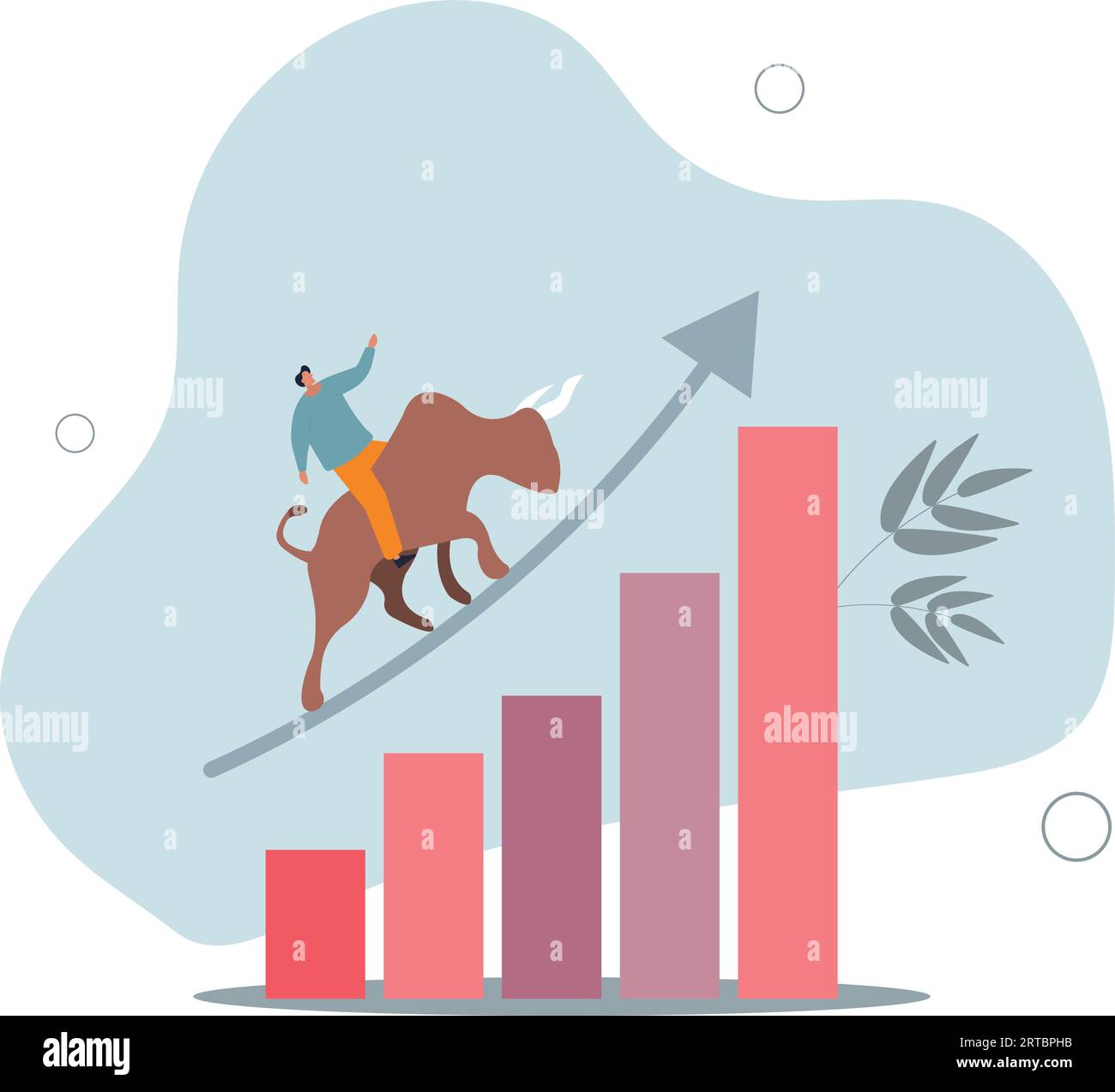 Stock market bull market, financial asset value and price rising up ...