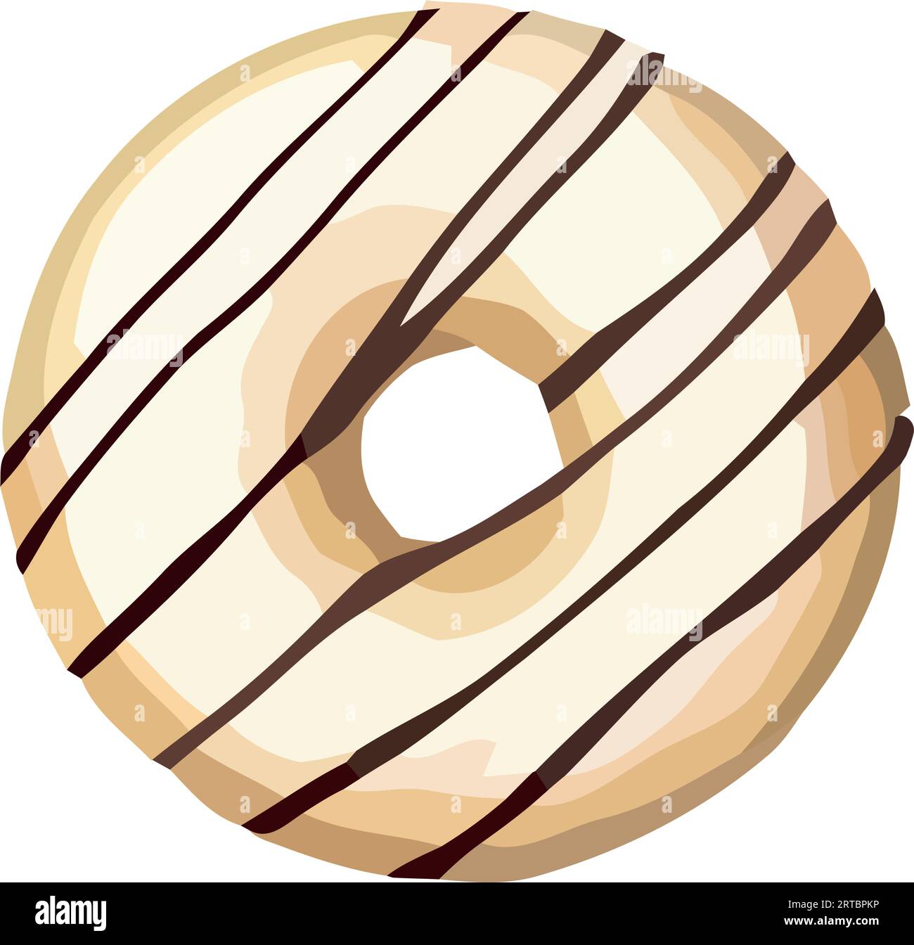 Sweet donut icon, chocolate icing, isolated vector Stock Vector Image ...