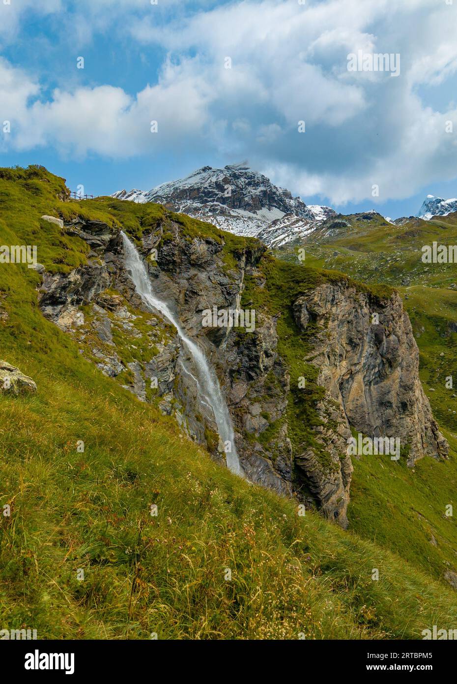 Breuil-Cervinia (Italy) - A view of Cervinia mountain town with Cervino ...