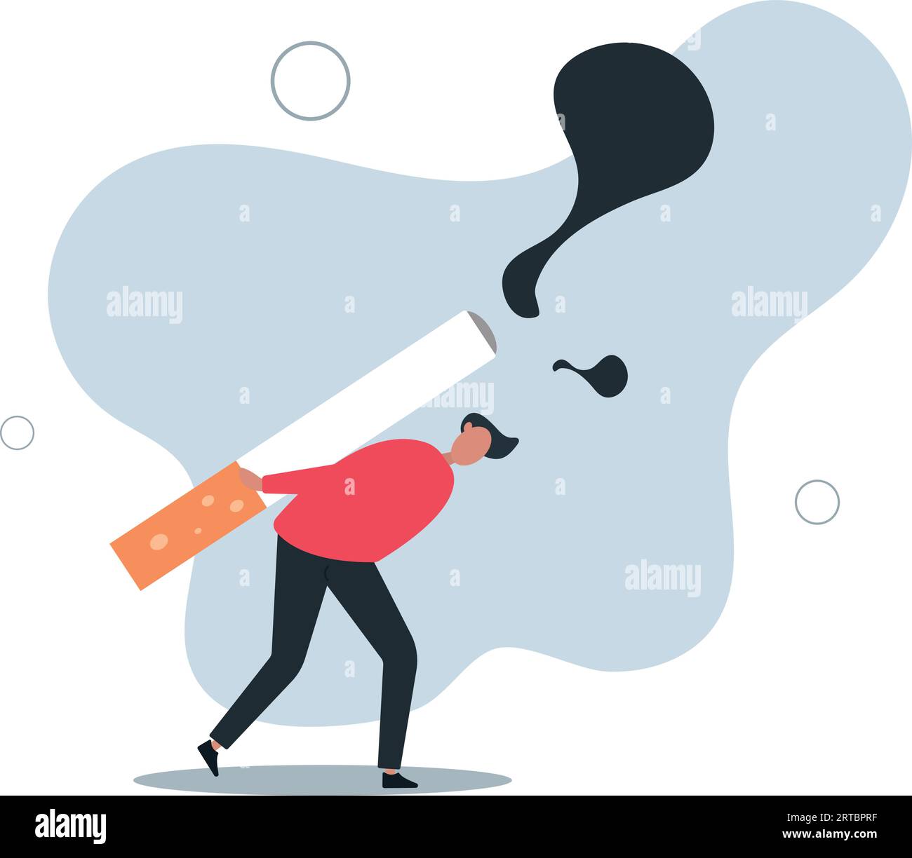 man carrying a cigarette on his back defines to the dangers of smoking ...