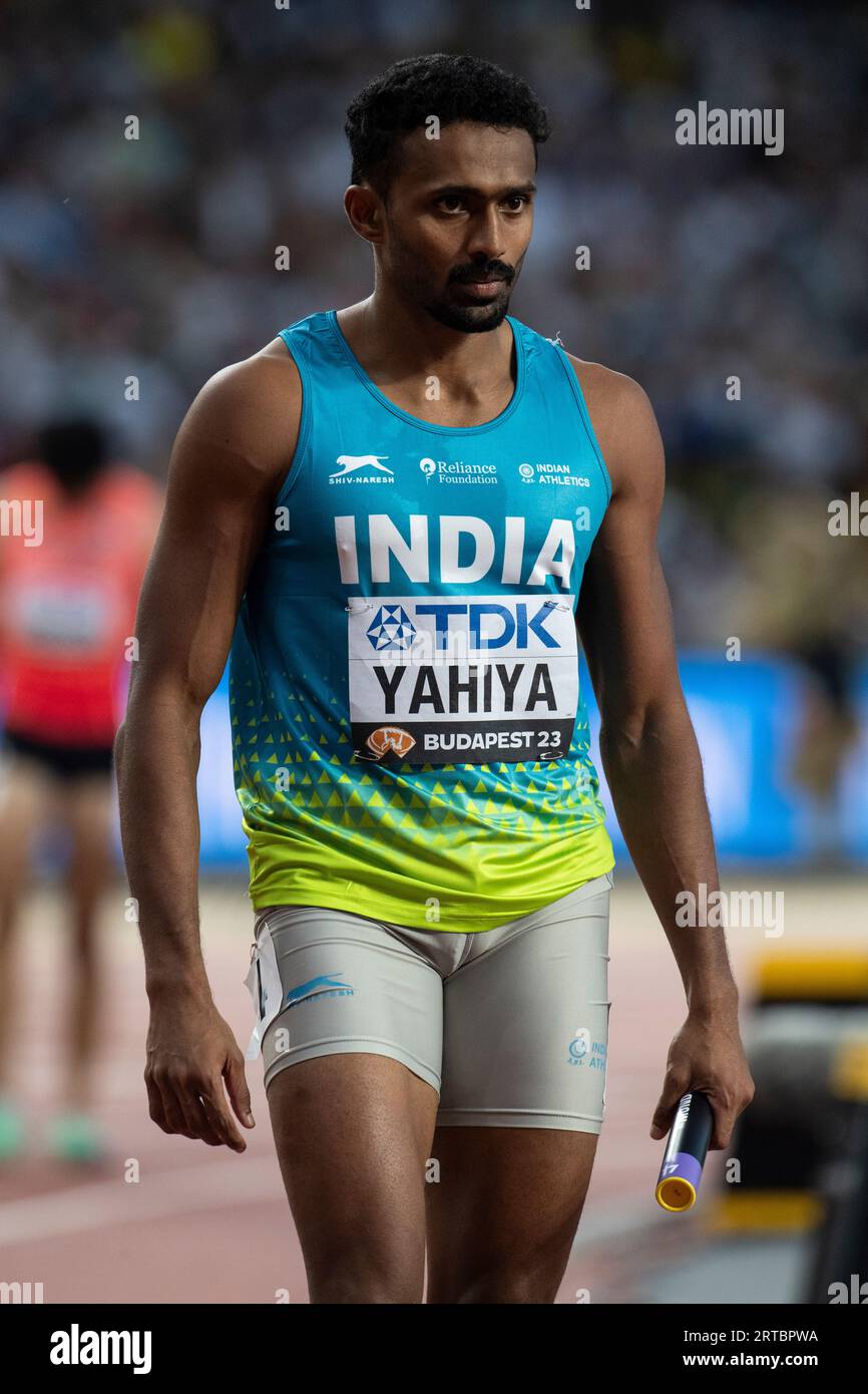 Muhammed Anas Yahiya of India competing in the 4x400m relay on day ...