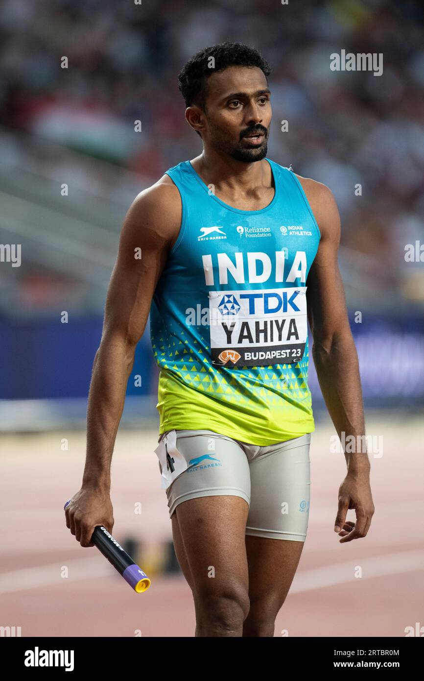 Muhammed Anas Yahiya of India competing in the 4x400m relay on day ...