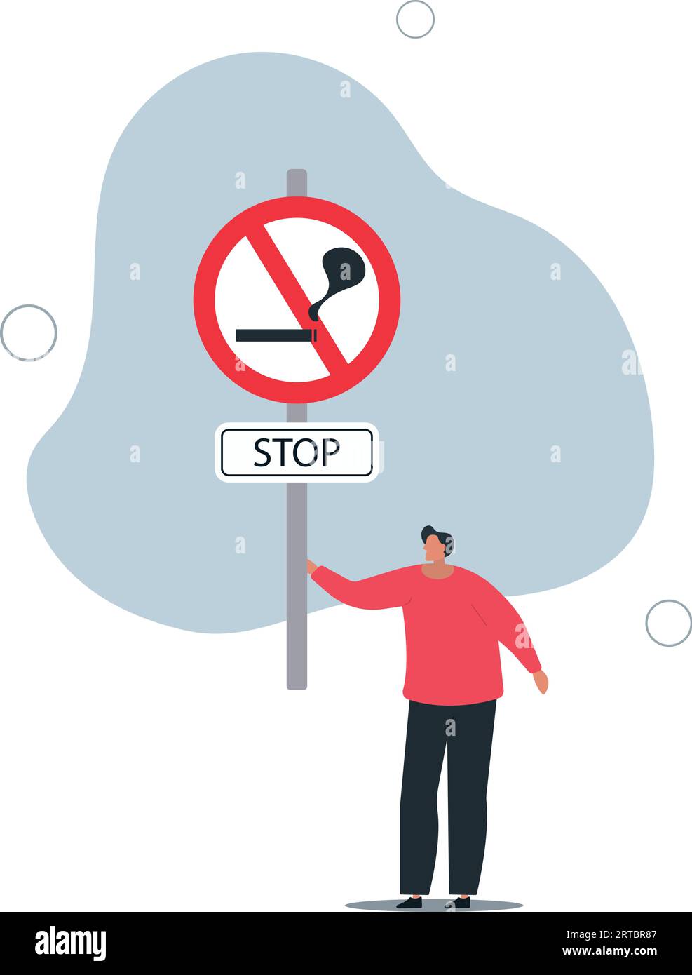 World No Tobacco Day banner design. Stop Smoking sign in traffic sign ...