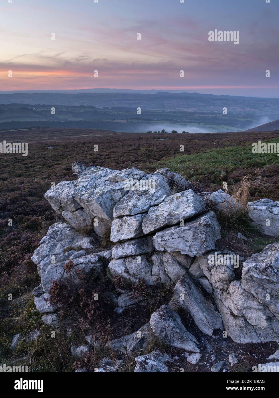 Scenery viewed from Stiperstones, a rocky quartzite ridge in South ...