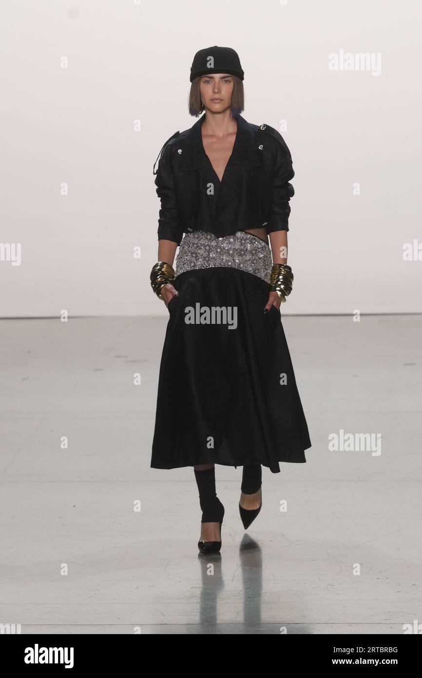 New York, United States. 11th Sep, 2023. Model on runway during the ...