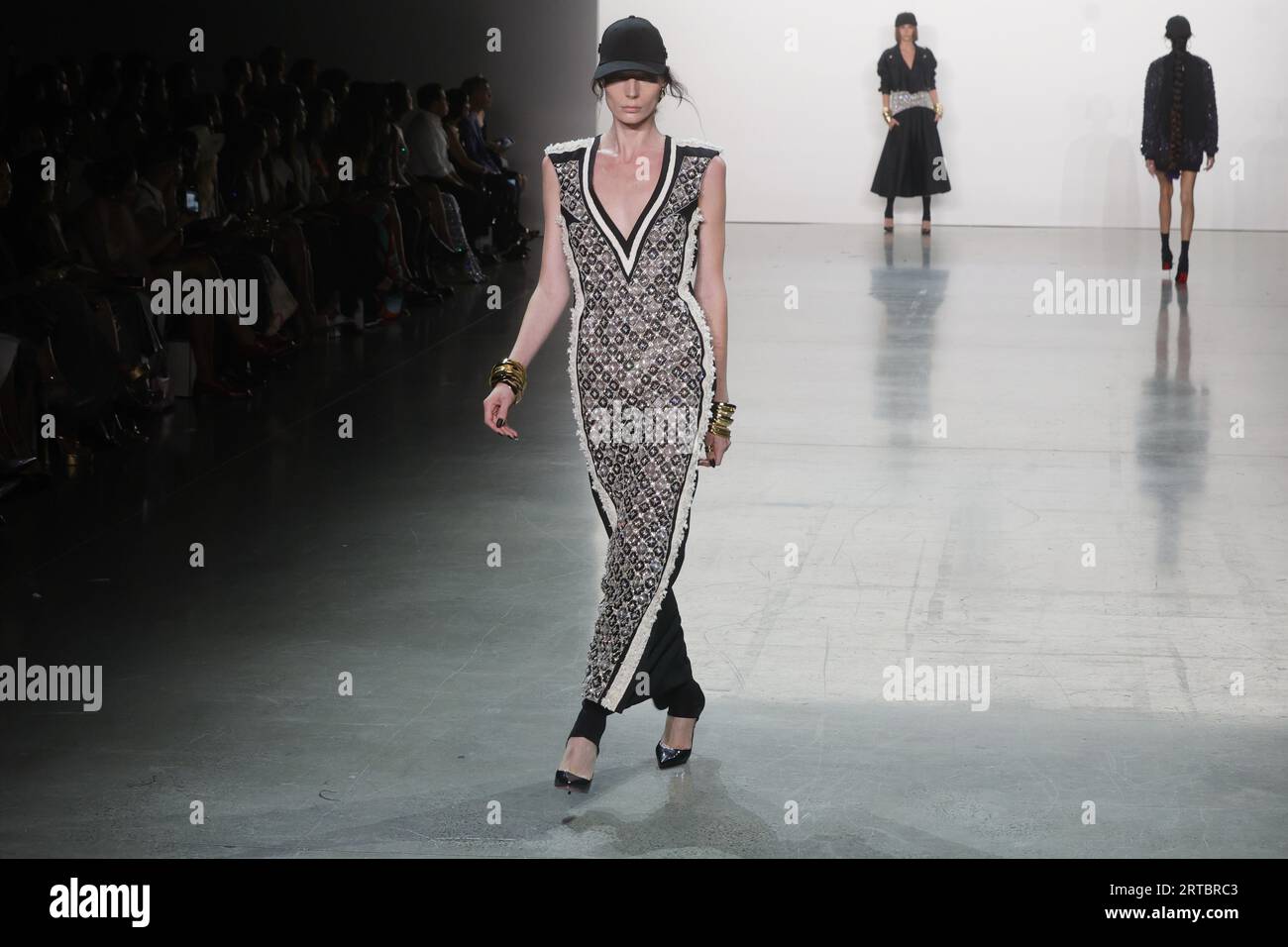 New York, United States. 11th Sep, 2023. Model on runway during the ...
