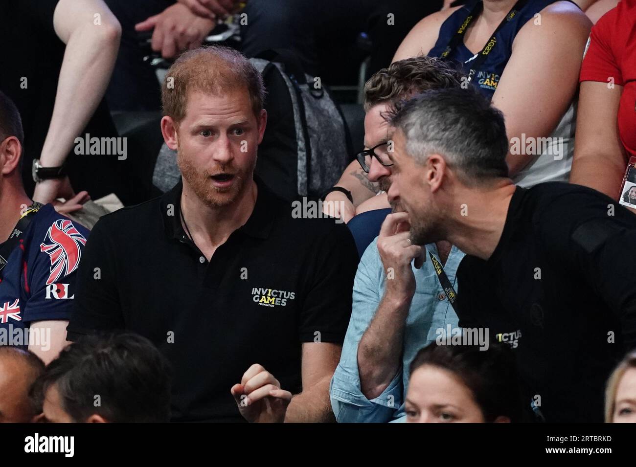 The Duke of Sussex (left) and JJ Chalmers (second right) at the ...