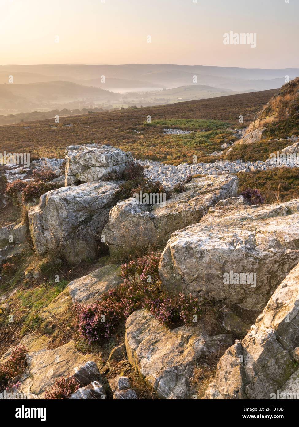 Scenery viewed from Stiperstones, a rocky quartzite ridge in South ...