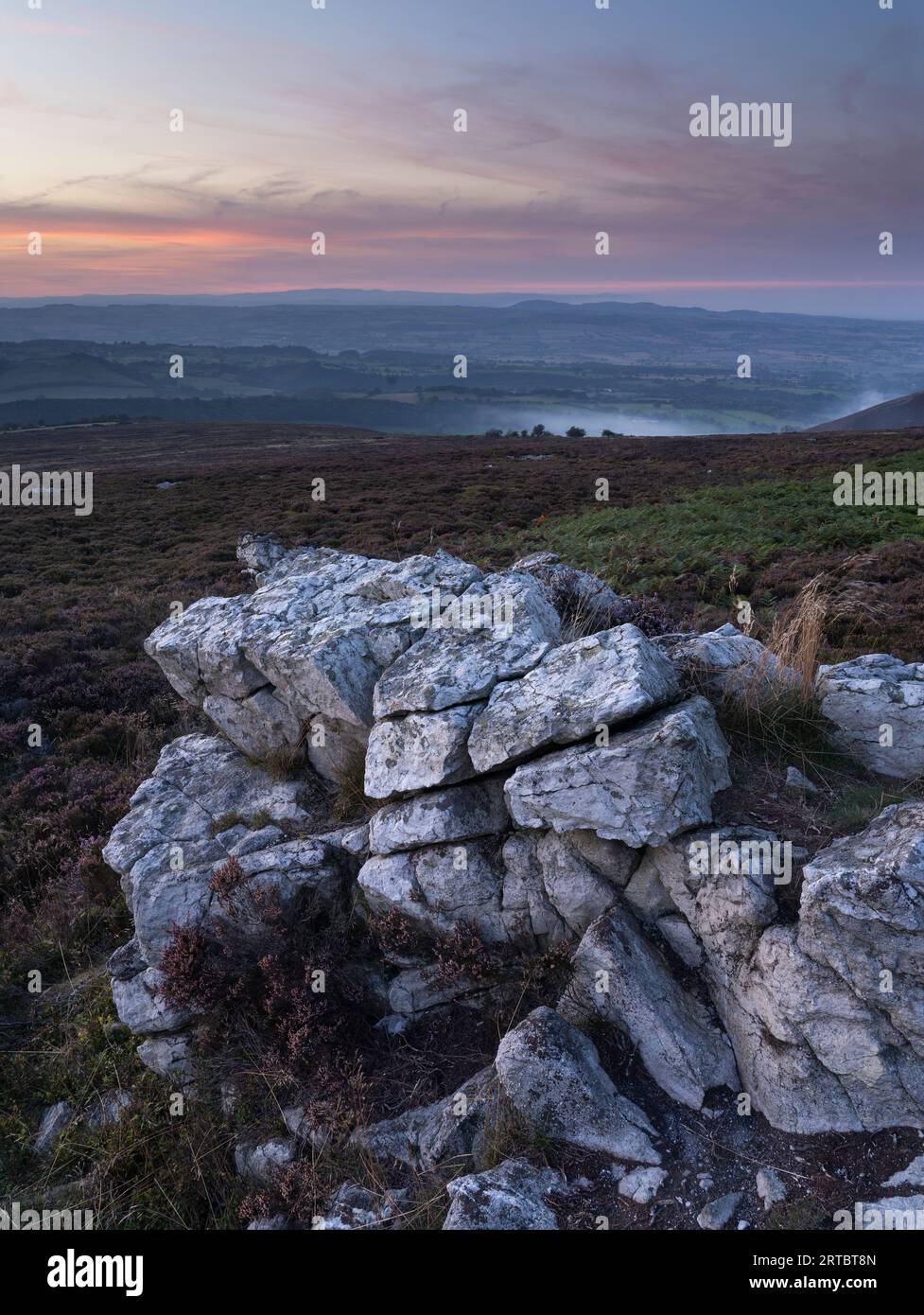Scenery viewed from Stiperstones, a rocky quartzite ridge in South ...