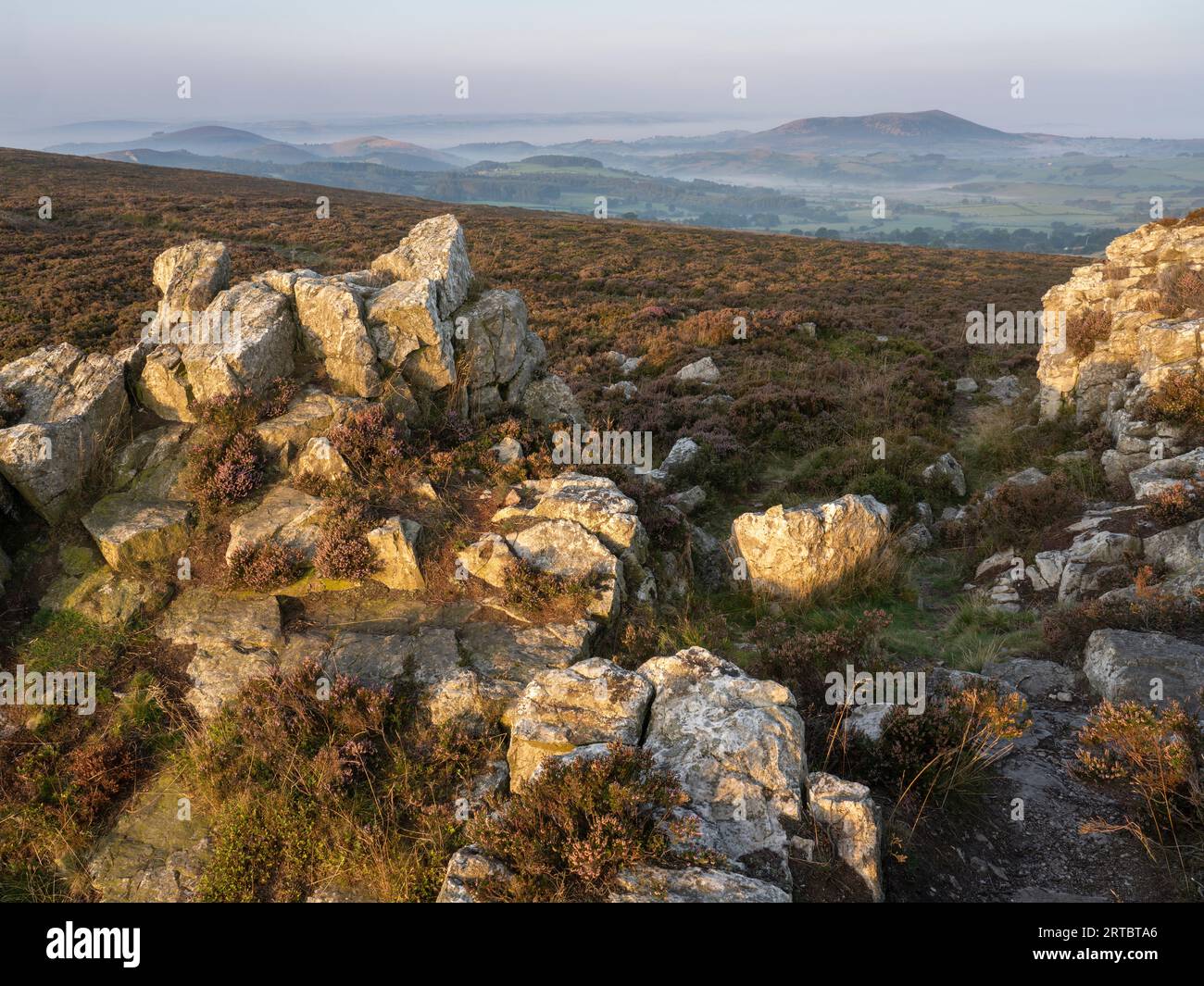 Scenery viewed from Stiperstones, a rocky quartzite ridge in South ...