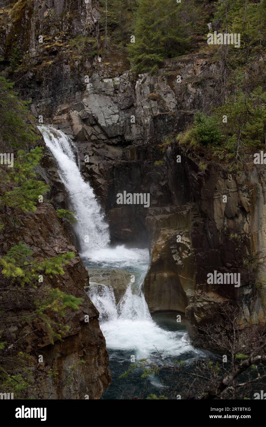 Myra Falls are cutting some deep canyon in the rocks of Strathcona ...