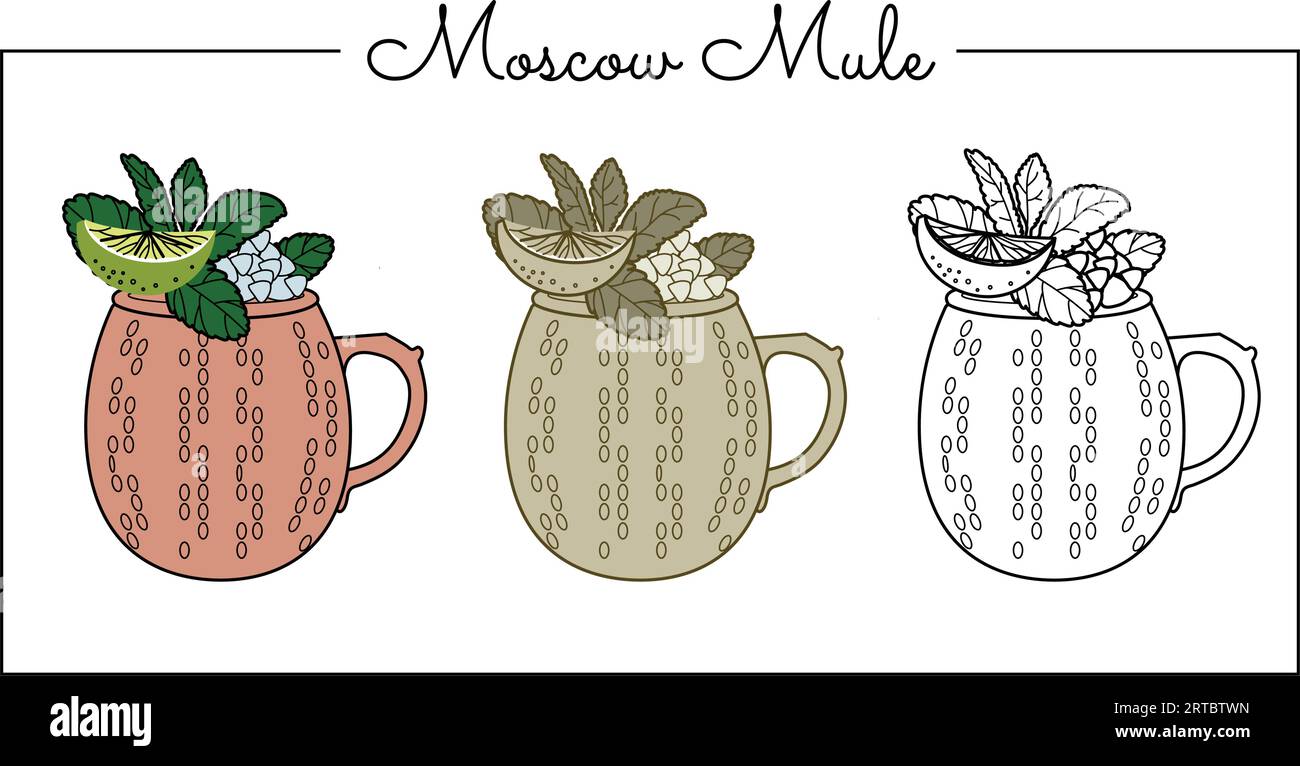 Vector alcohol drink line art illustration Moscow Mule Stock Vector Image & Art - Alamy