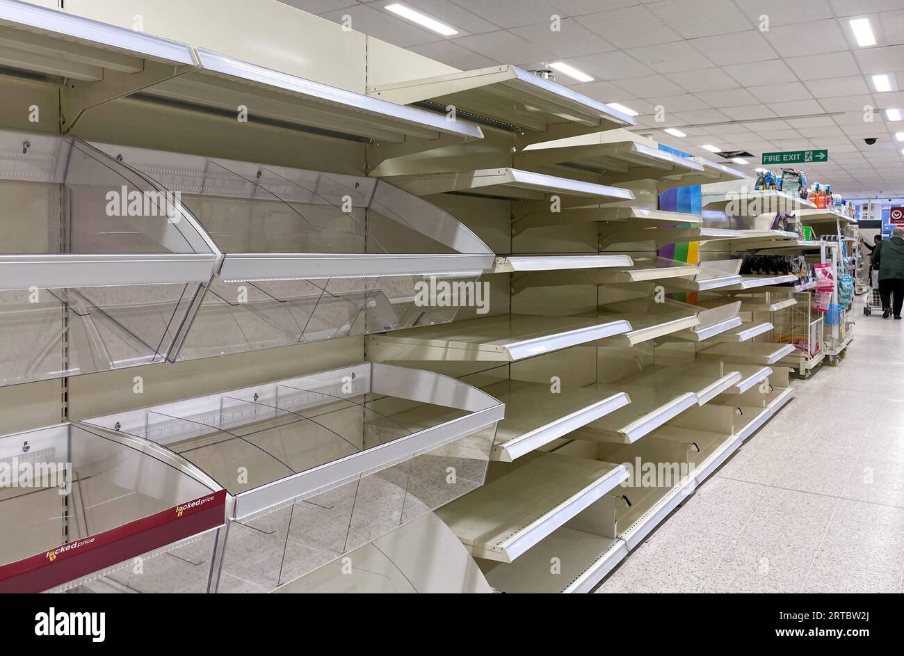 Empty shelves inside Wilko in Brownhills near Walsall, one of the first ...