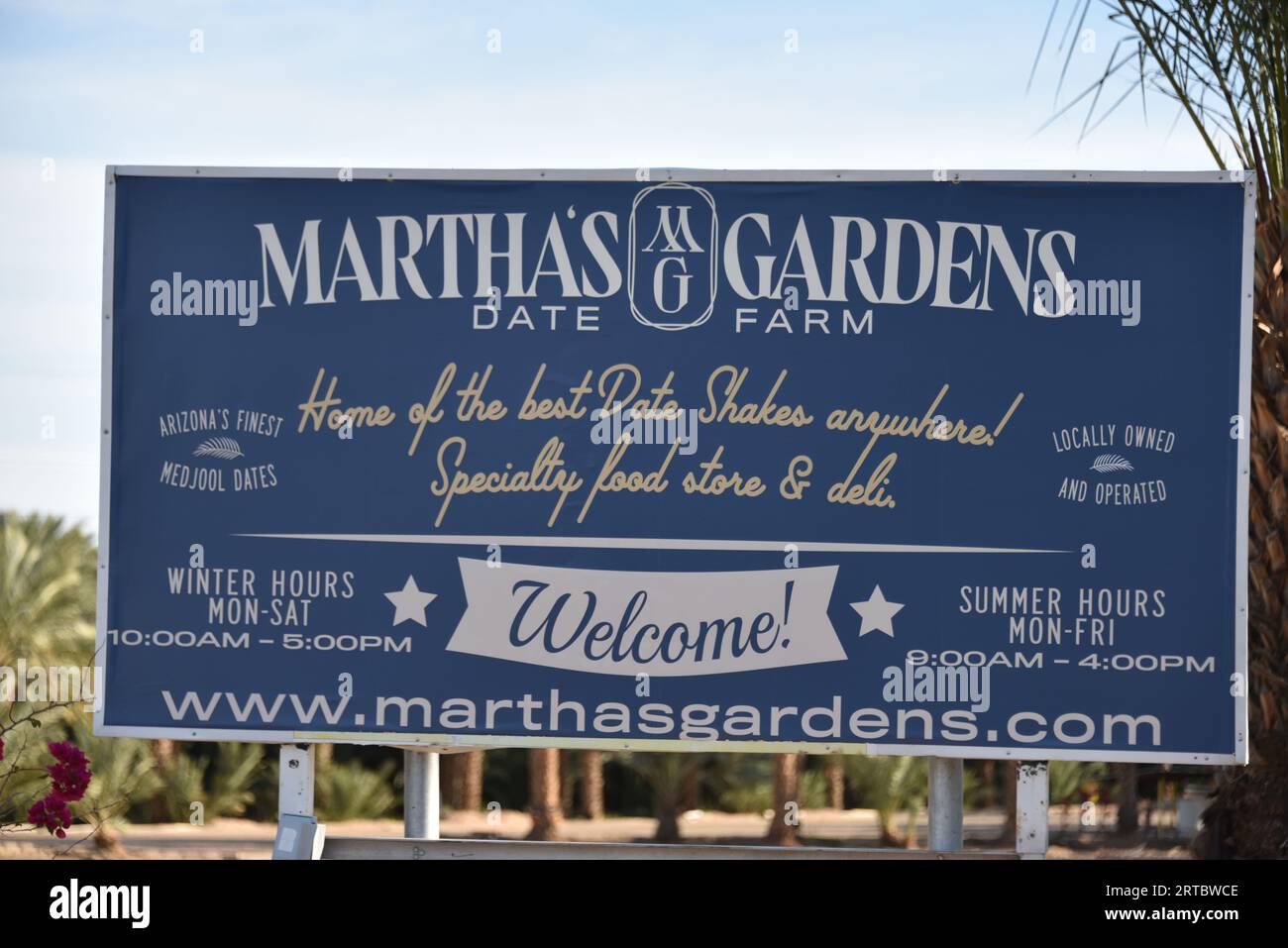 Yuma, AZ USA. 3/14/2023. Martha’s Gardens Medjool Date Farm was founded ...